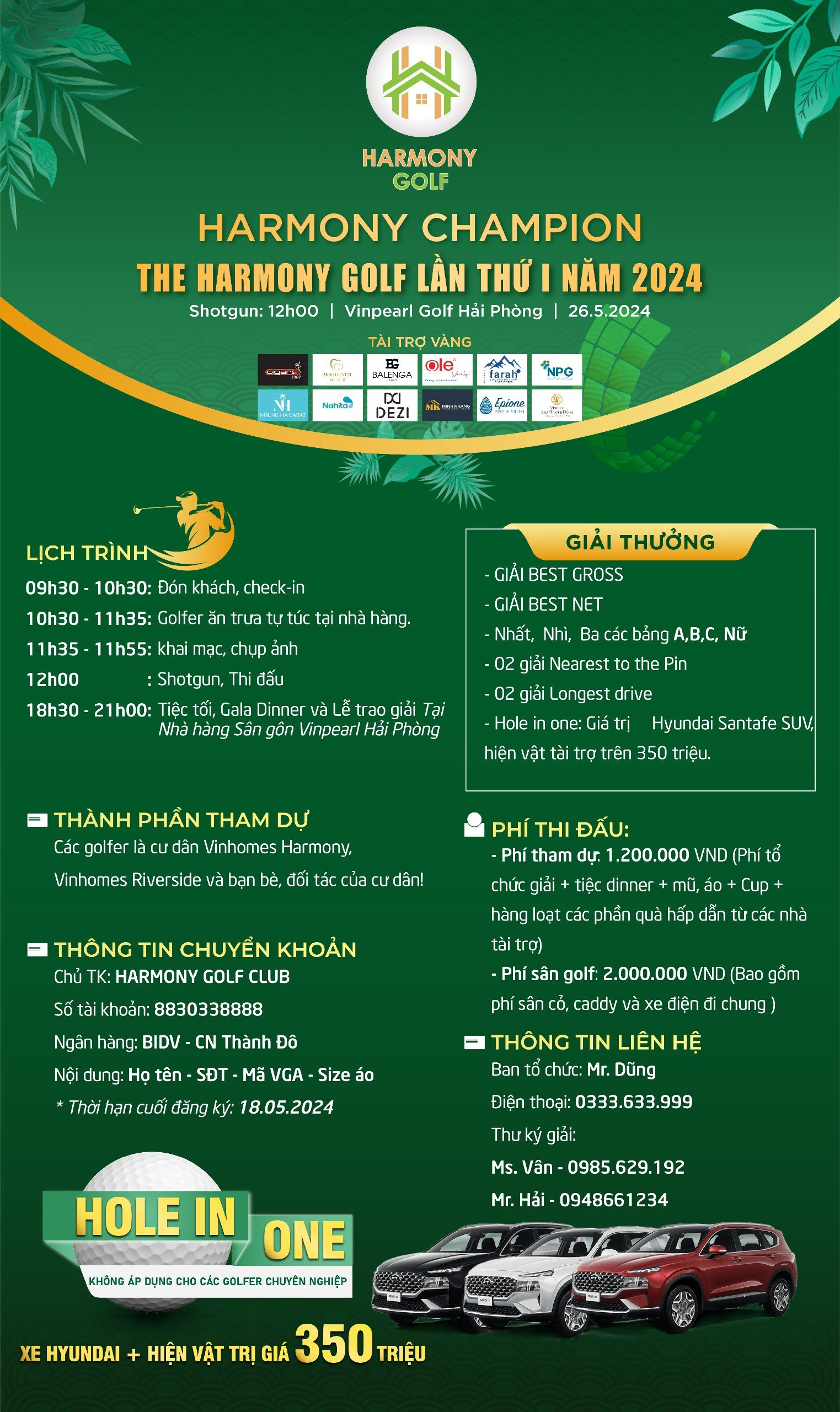 Khởi tranh giải Harmony Champion - The Hamorny Golf lần thứ nhất năm 2024
